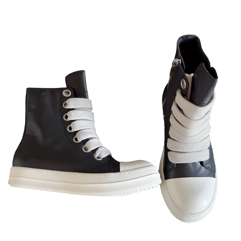 Rick Owens Black High-Top Sneakers - Prime Reps