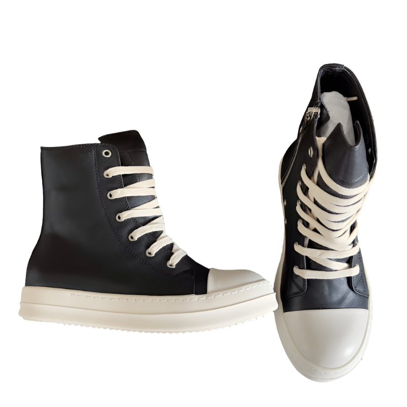 Rick Owens Black High-Top Sneakers - Prime Reps